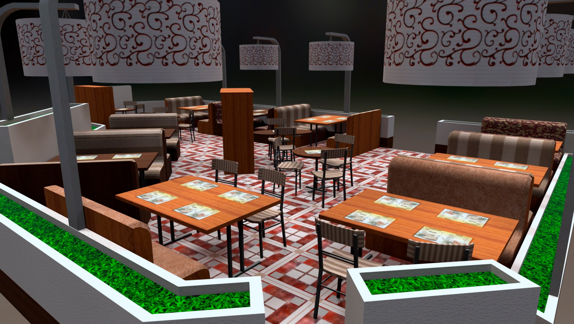 3d Model Cafe Restaurants
