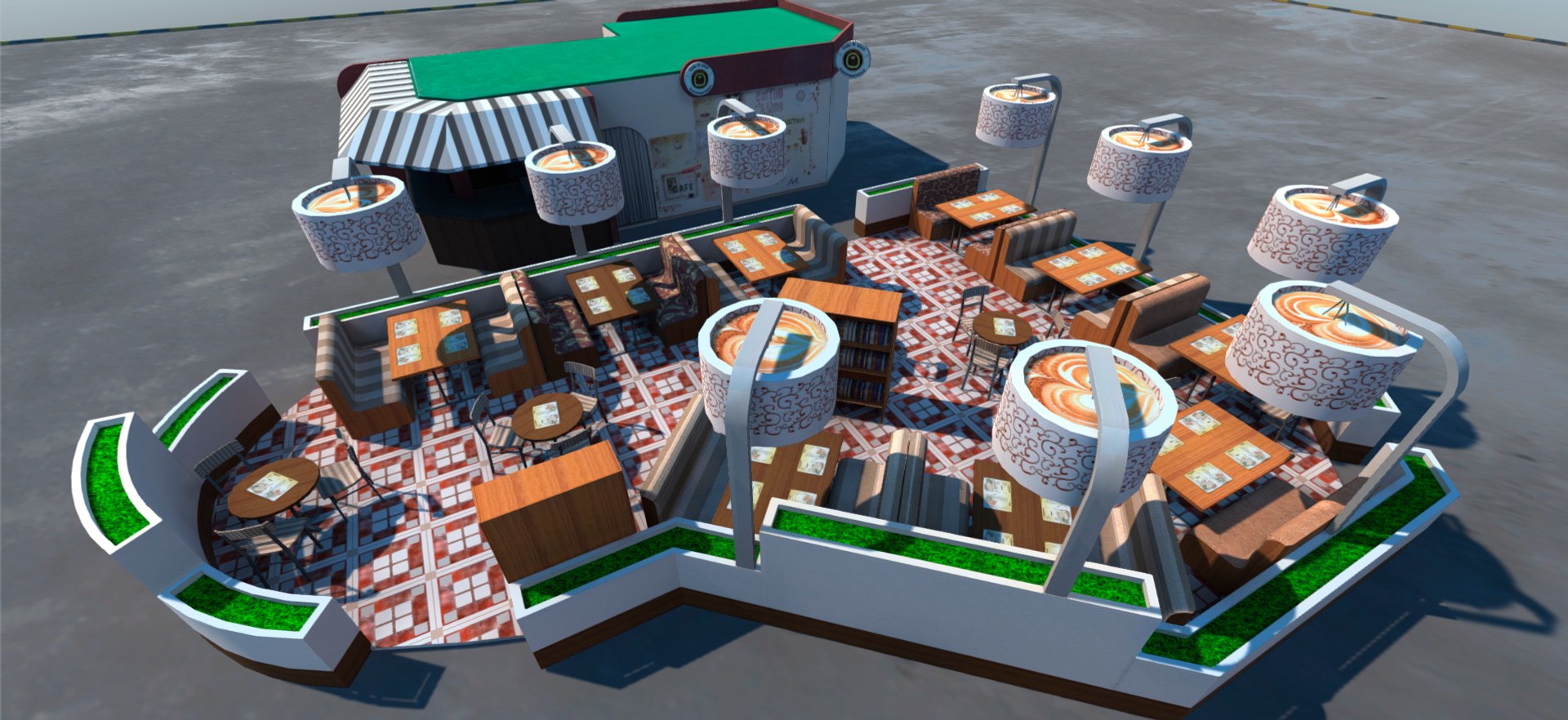 3d Model Cafe Restaurants