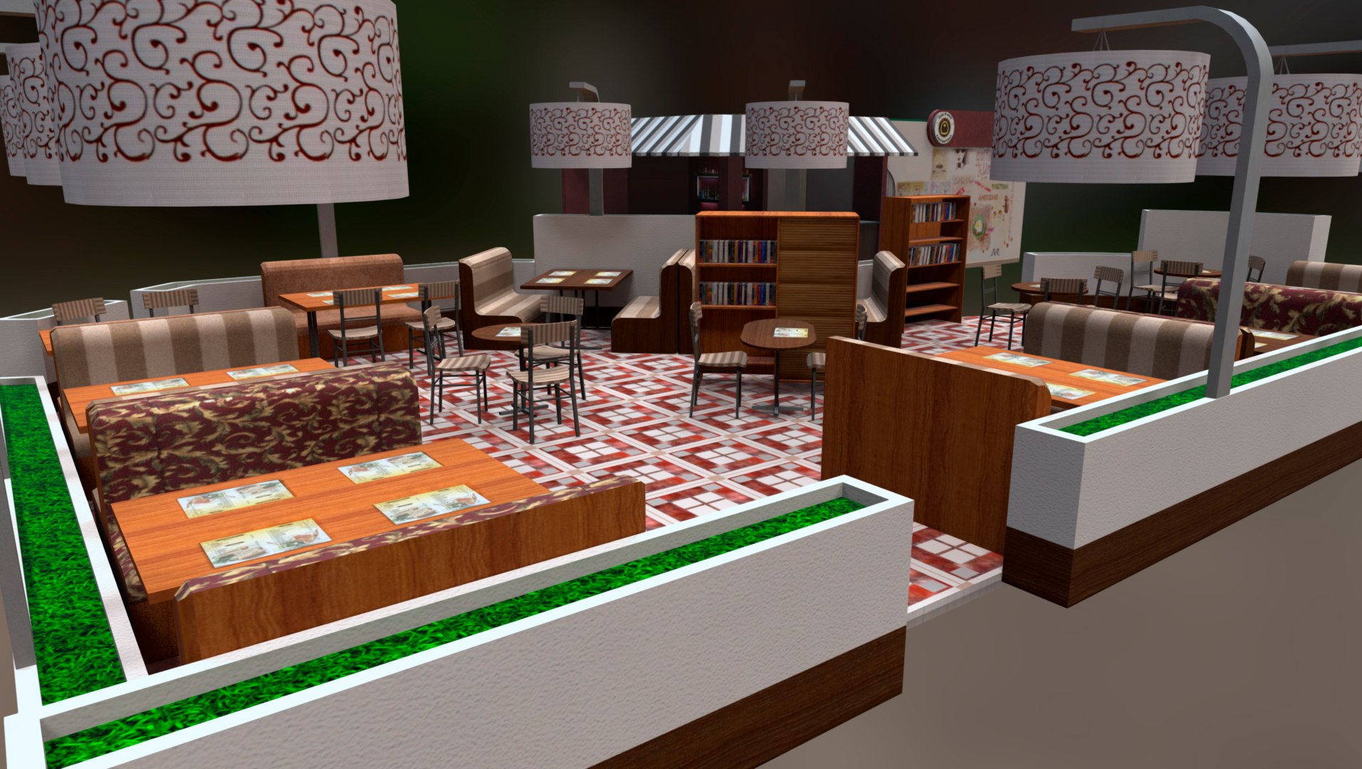 3d Model Cafe Restaurants