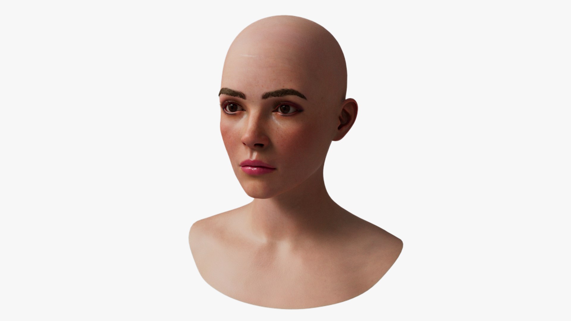 White Female Head Base Mesh Metahuman Topology V2 Model - TurboSquid ...