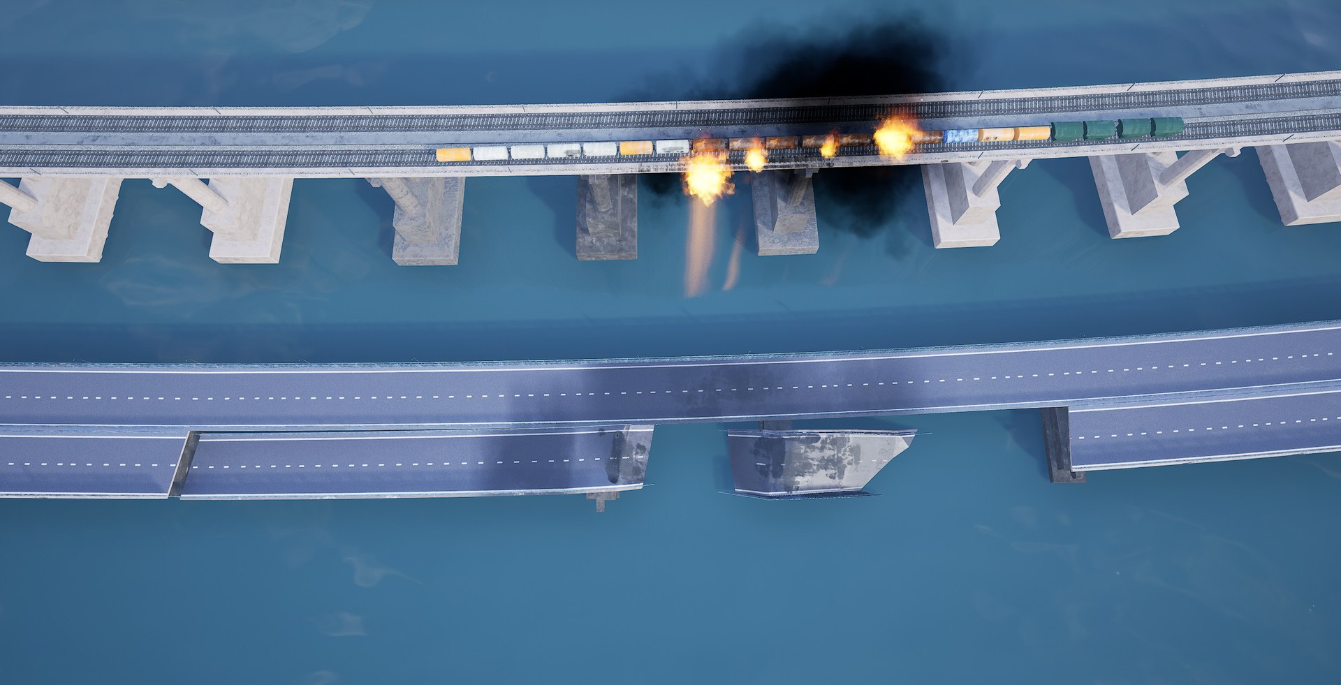 Crimean Bridge Explosion 3D Model - TurboSquid 1972896