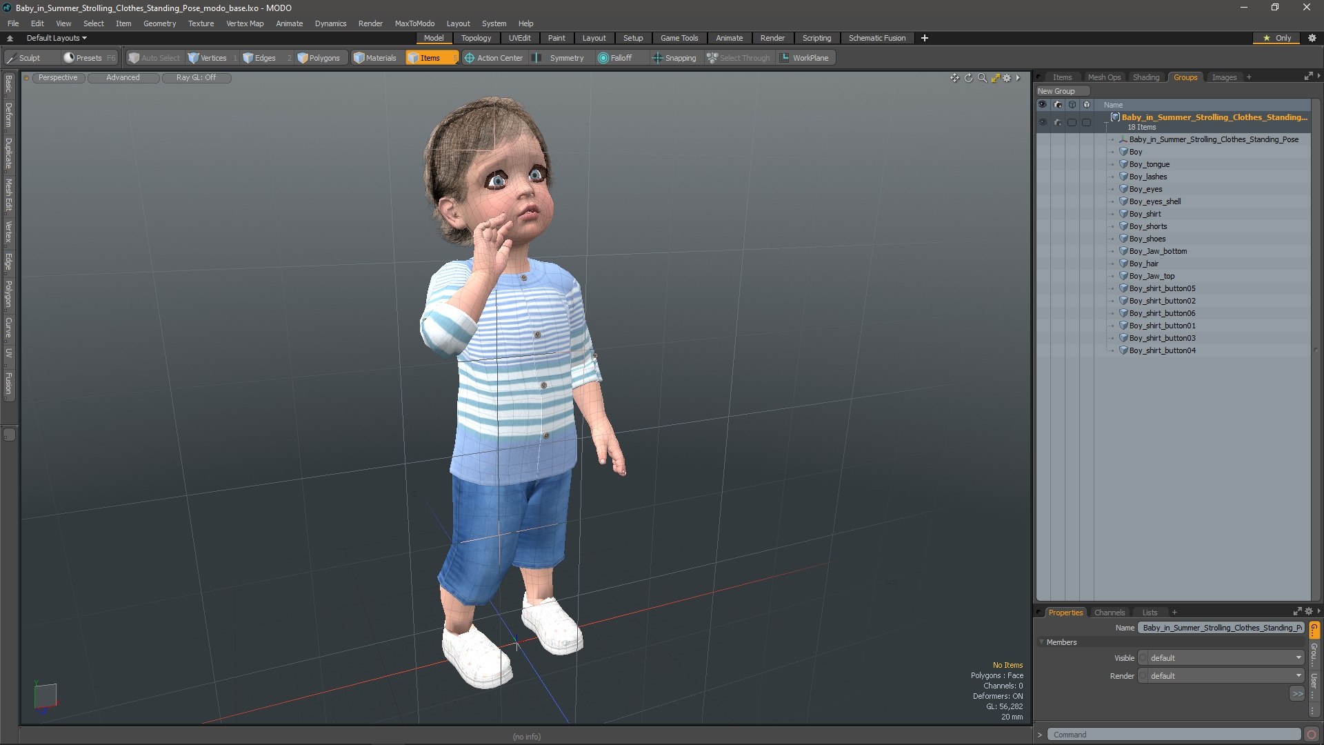 Baby In Summer Strolling Clothes Standing Pose 3D Model - TurboSquid ...