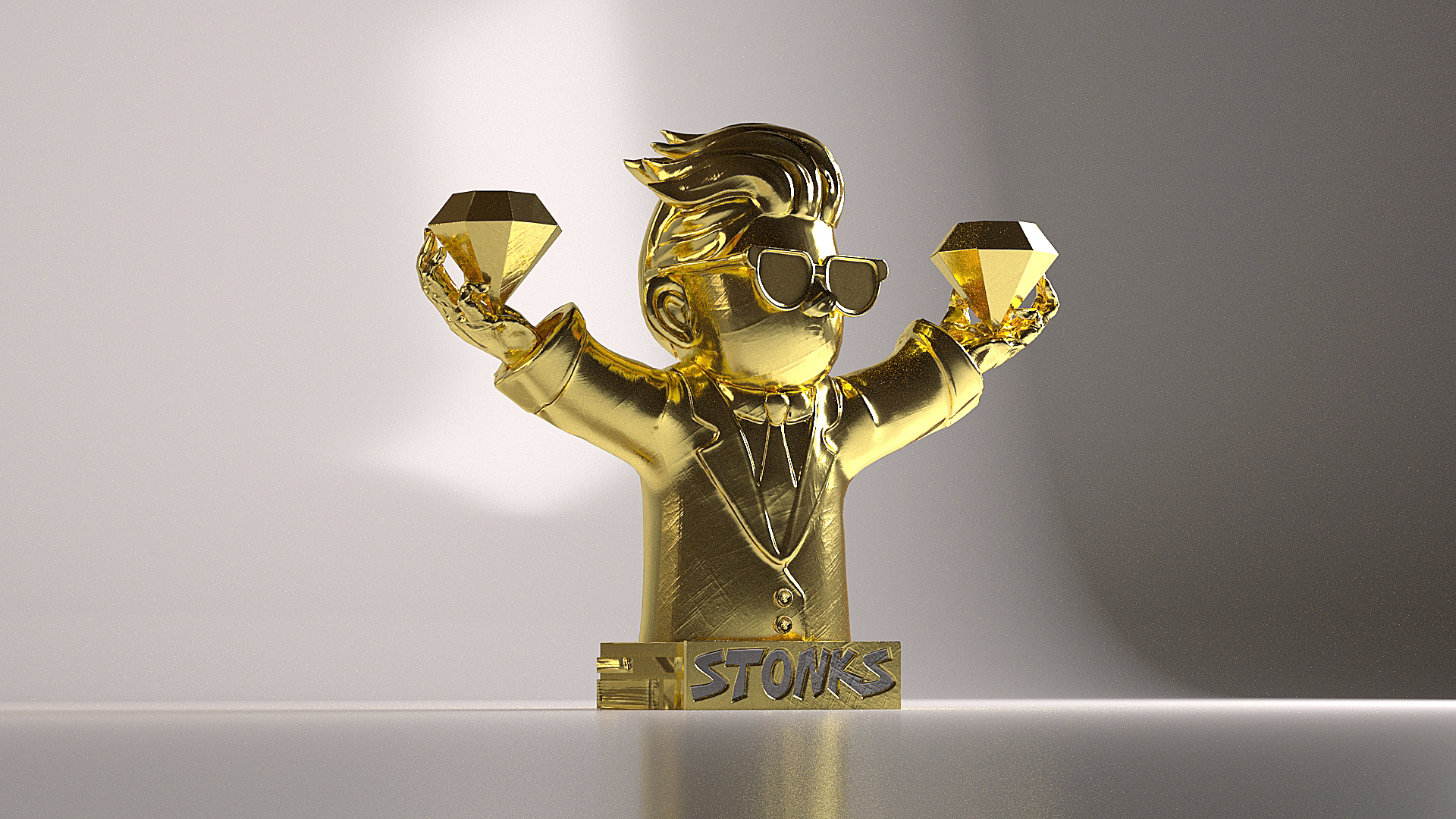 STONKS WALL STREET DIAMOND GOLD NFT 3D Model - TurboSquid 1983365
