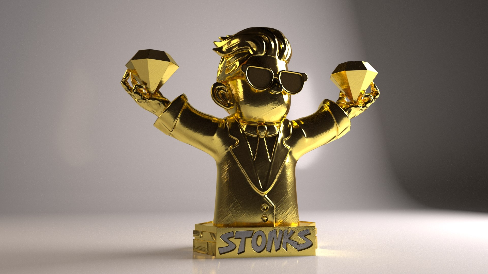 STONKS WALL STREET DIAMOND GOLD NFT 3D Model - TurboSquid 1983365