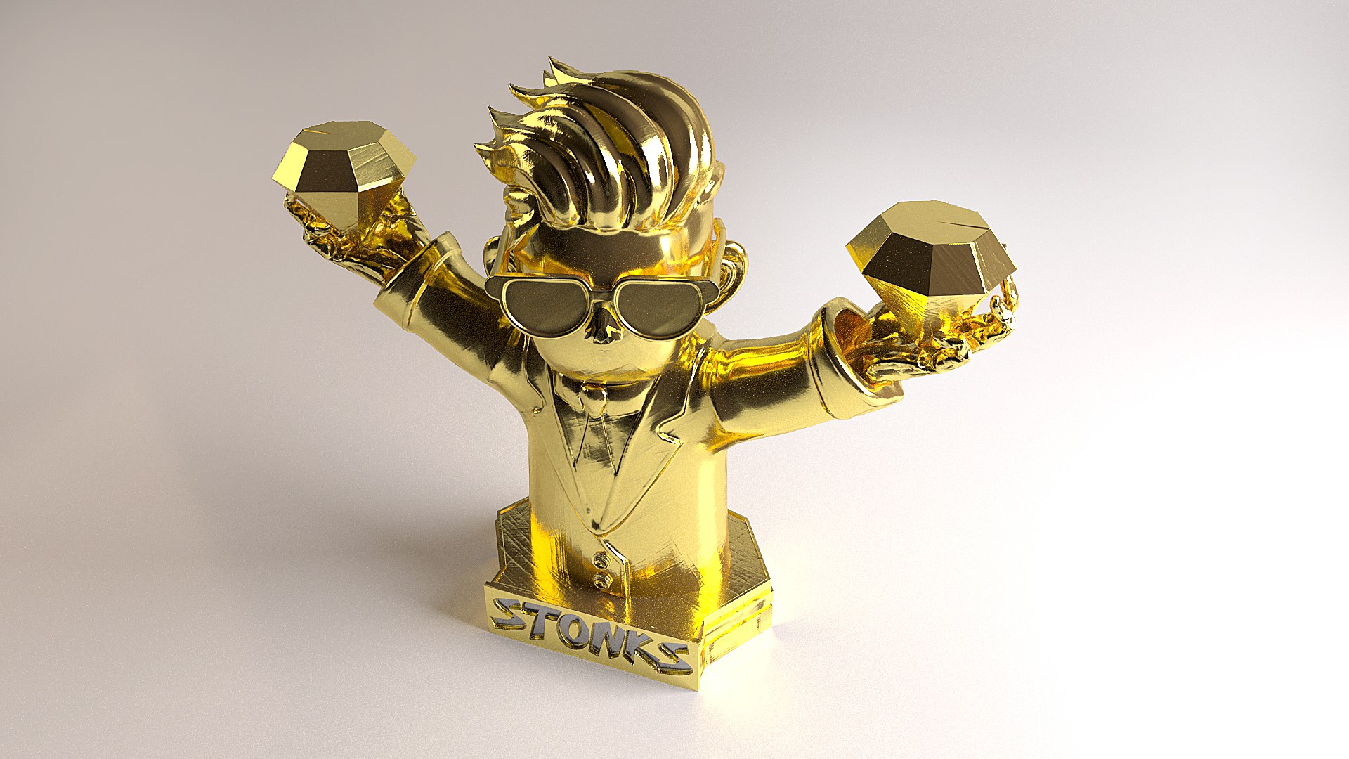 STONKS WALL STREET DIAMOND GOLD NFT 3D Model - TurboSquid 1983365