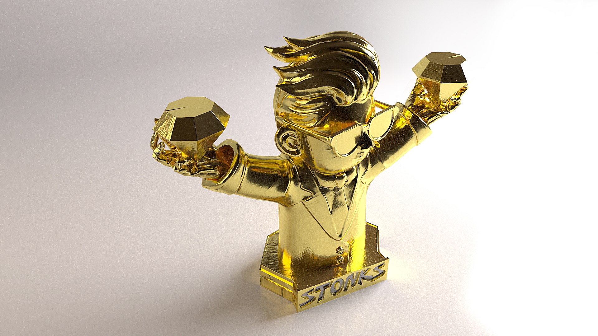 STONKS WALL STREET DIAMOND GOLD NFT 3D Model - TurboSquid 1983365