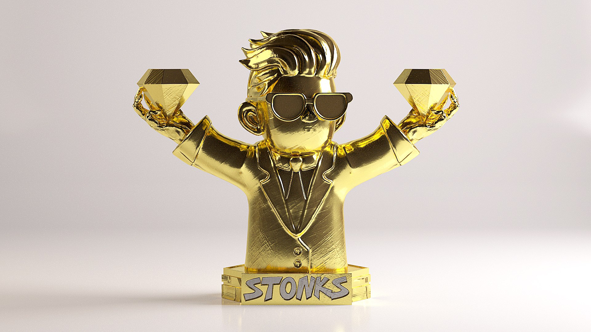 STONKS WALL STREET DIAMOND GOLD NFT 3D Model - TurboSquid 1983365
