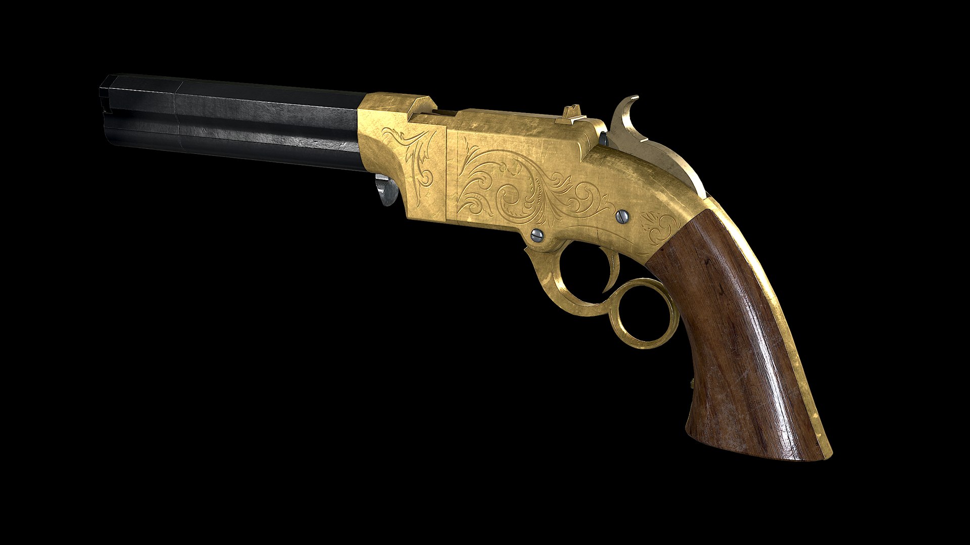 3D Volcanic Repeating Pistol Model - TurboSquid 2018656