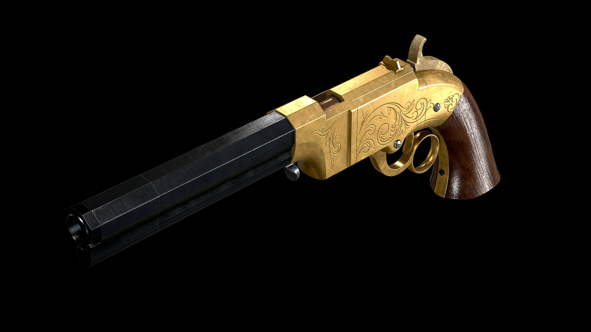 3D Volcanic Repeating Pistol Model - TurboSquid 2018656