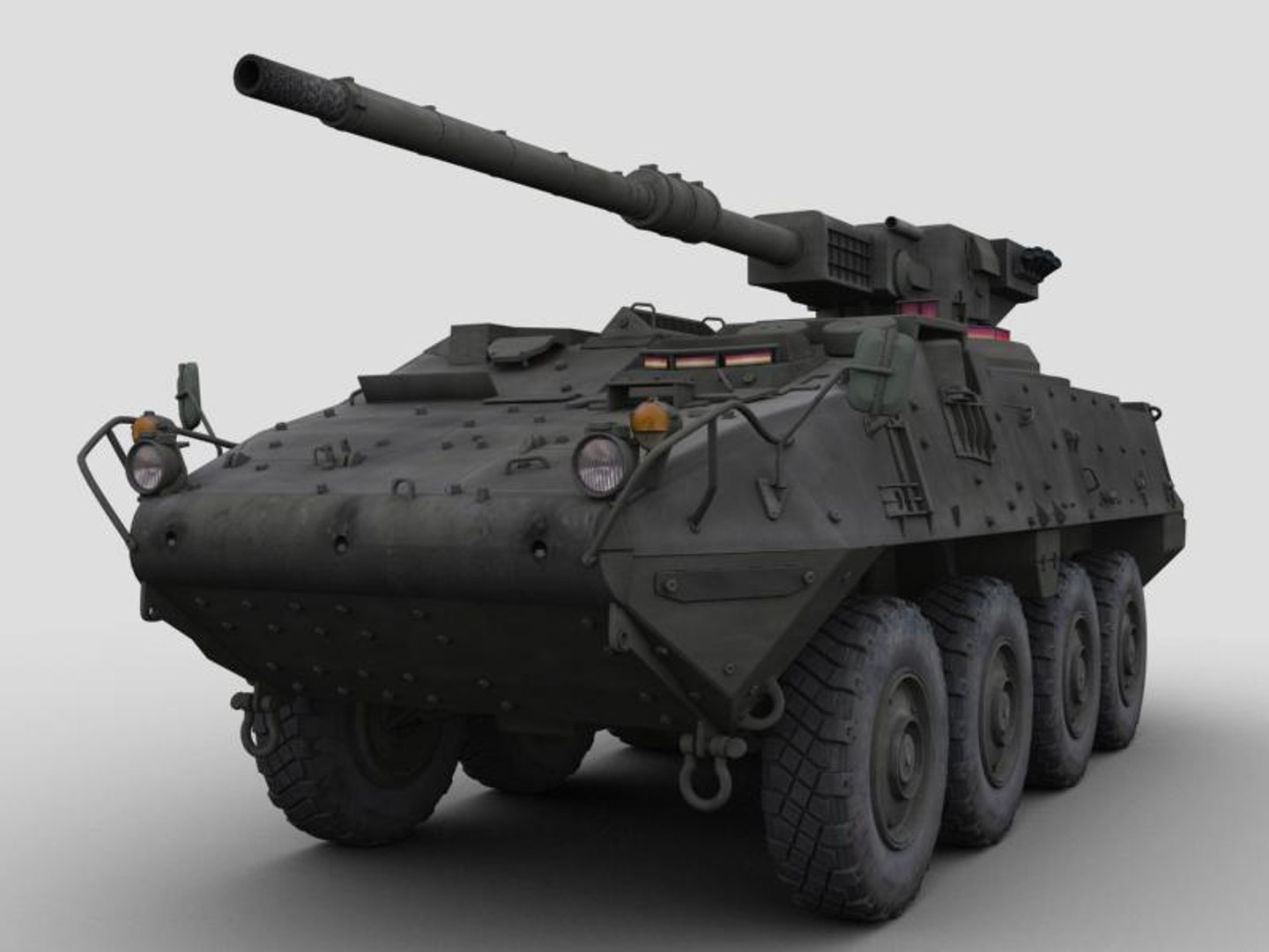 3d M1128 Stryker Gun Model
