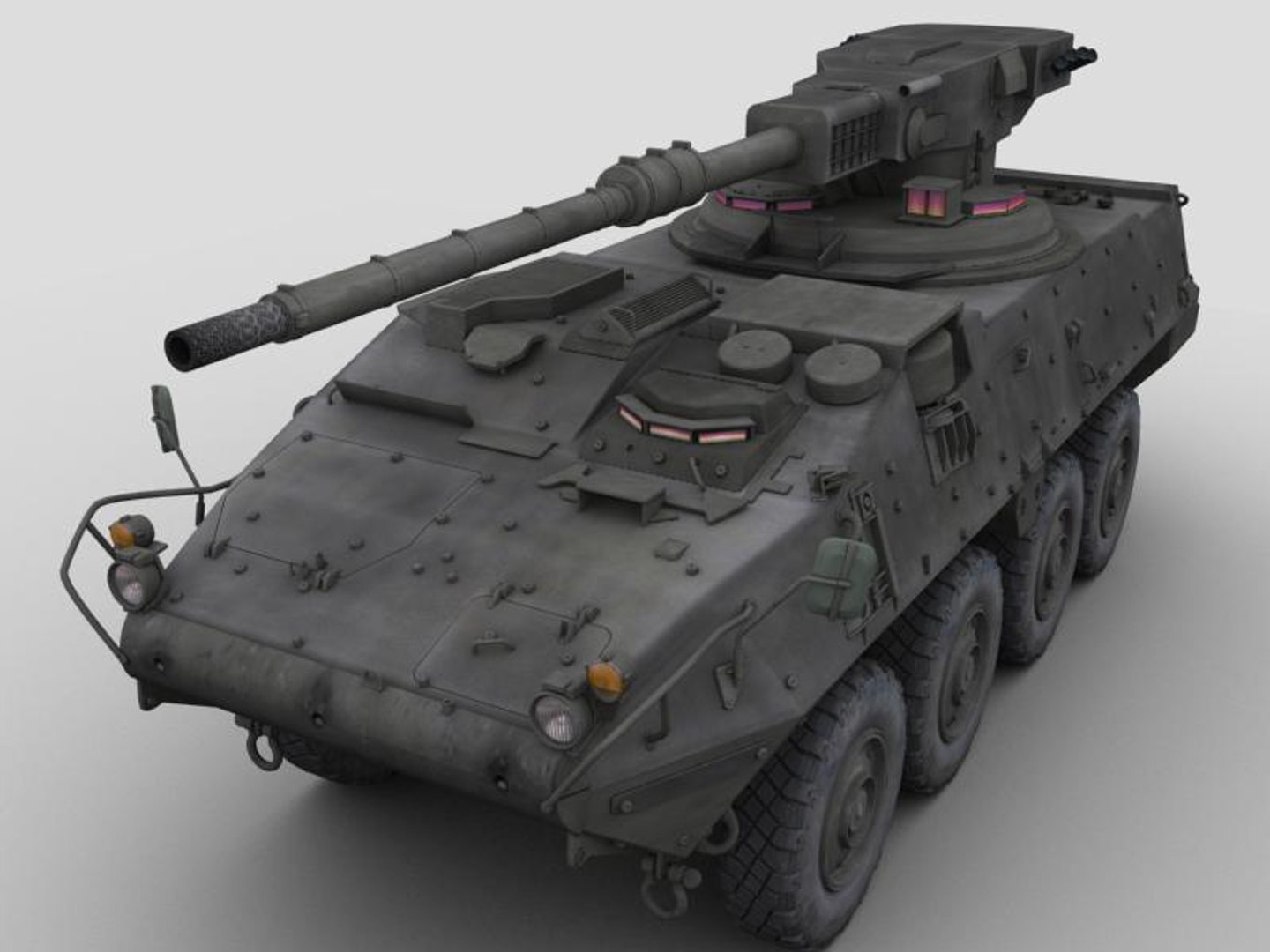 3d M1128 Stryker Gun Model