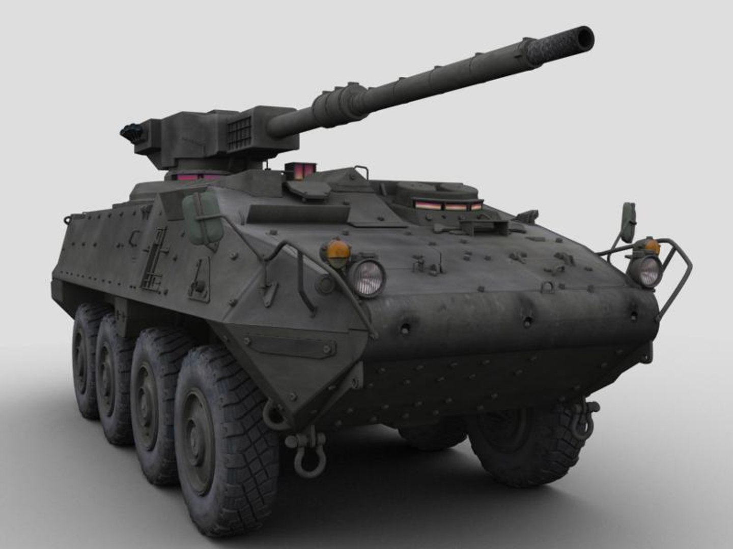 3d M1128 Stryker Gun Model