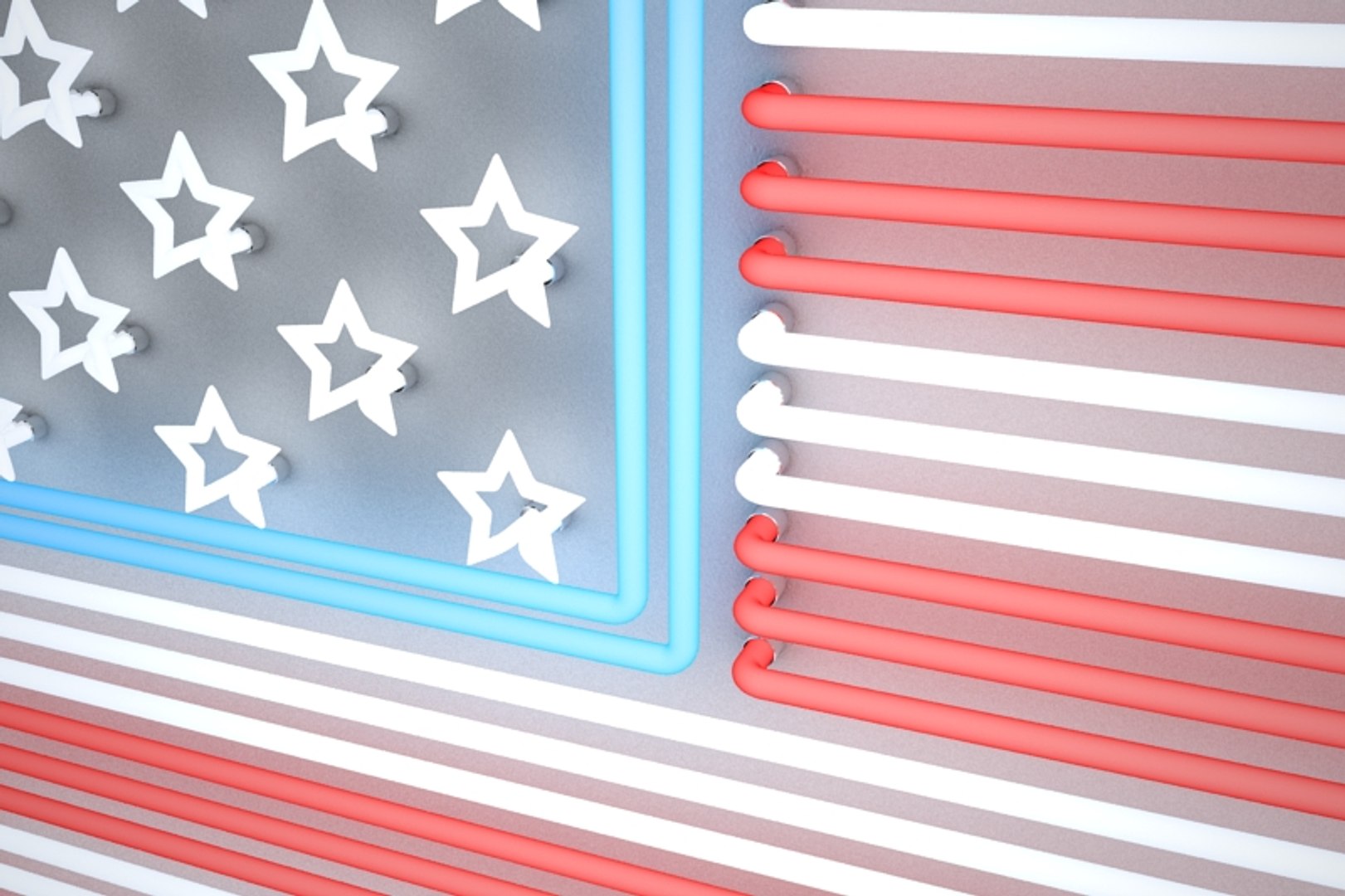 3d flag neon lights model