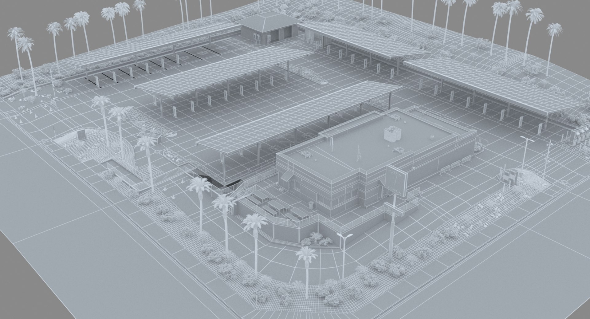 3D tesla supercharger kettleman city model - TurboSquid 1235770