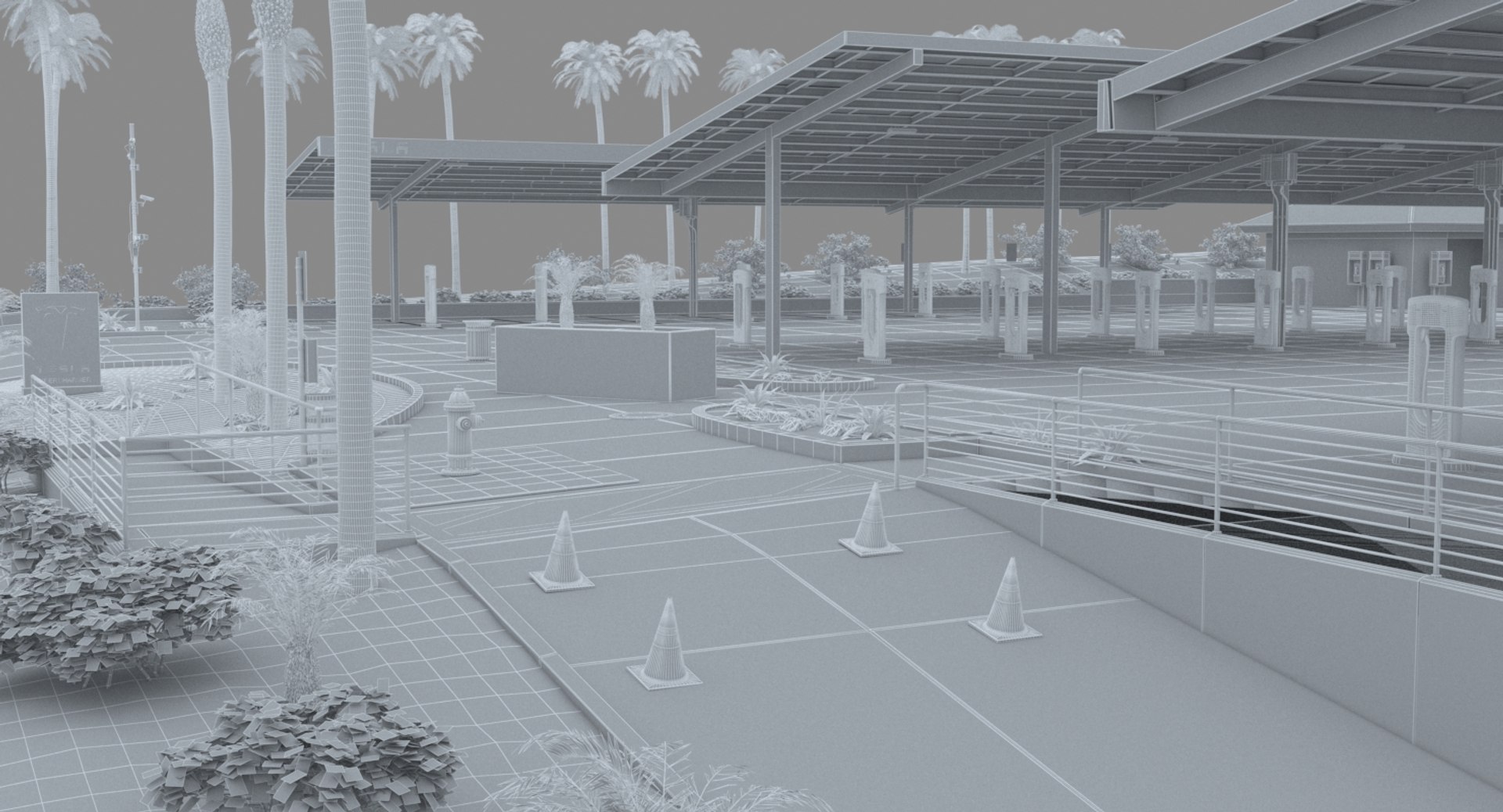 3D tesla supercharger kettleman city model - TurboSquid 1235770