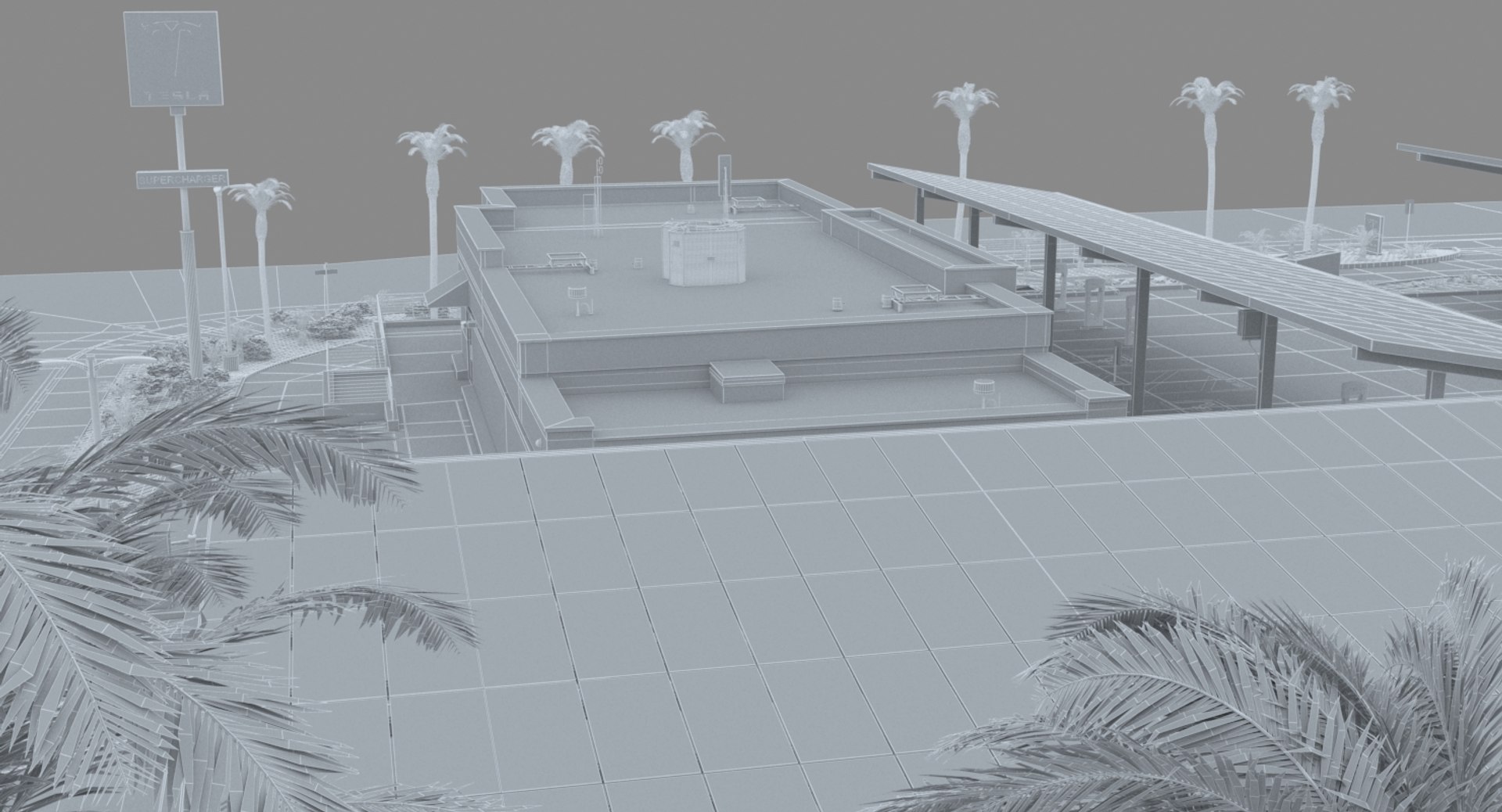 3D tesla supercharger kettleman city model - TurboSquid 1235770