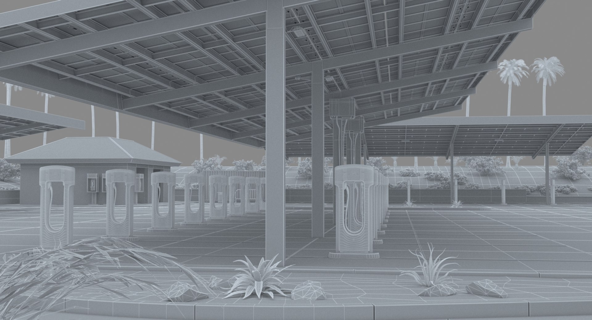 3D tesla supercharger kettleman city model - TurboSquid 1235770