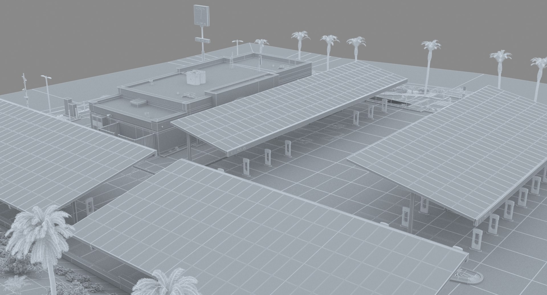 3D tesla supercharger kettleman city model - TurboSquid 1235770