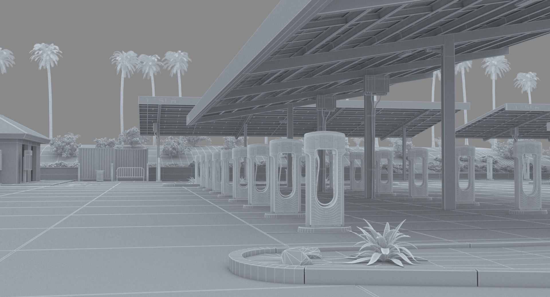 3D tesla supercharger kettleman city model - TurboSquid 1235770