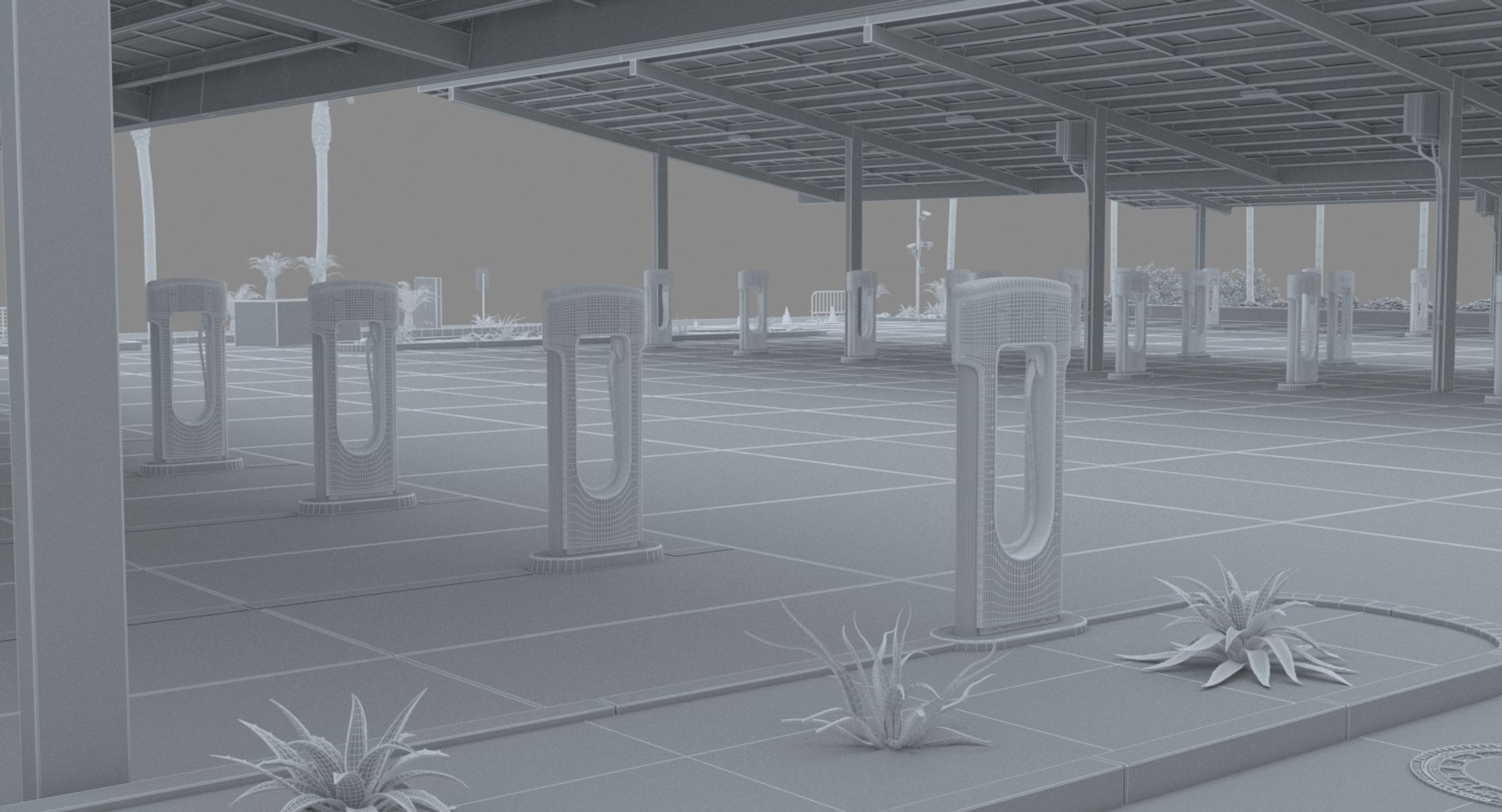 3D tesla supercharger kettleman city model - TurboSquid 1235770
