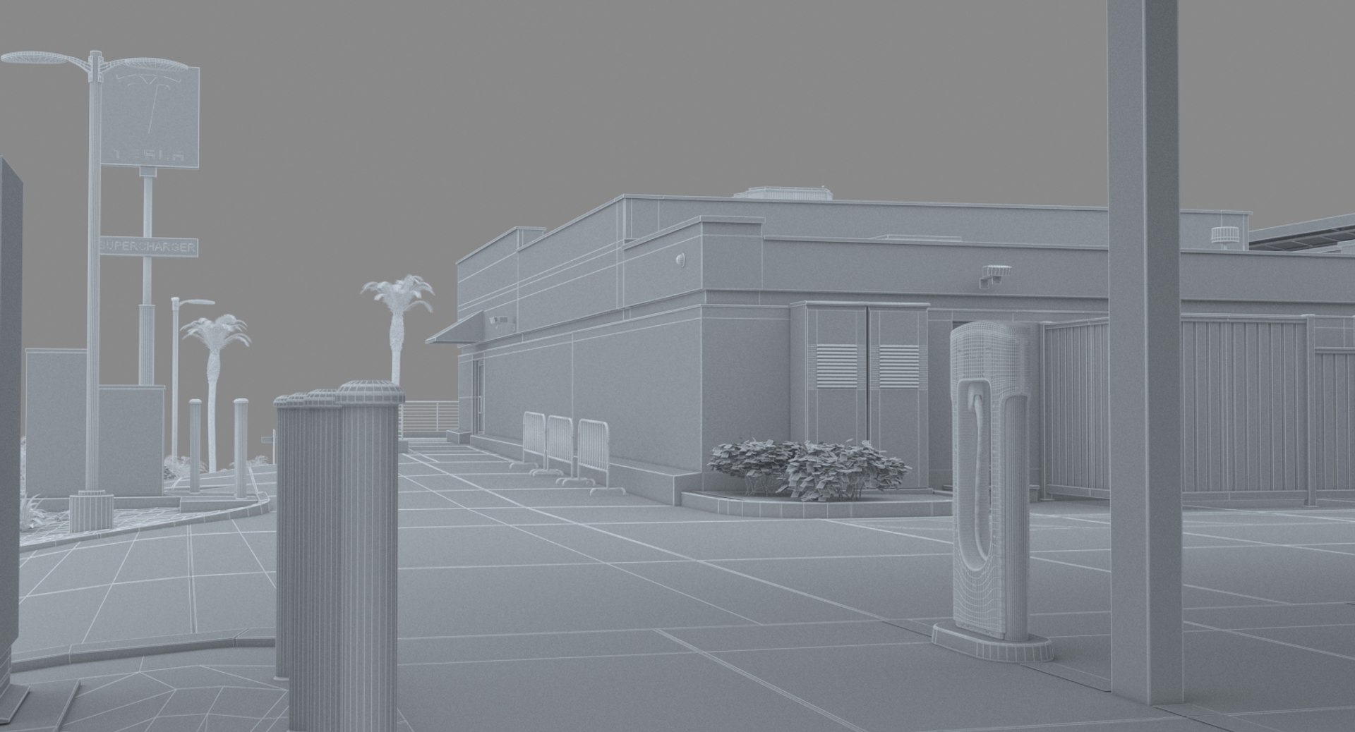 3D tesla supercharger kettleman city model - TurboSquid 1235770