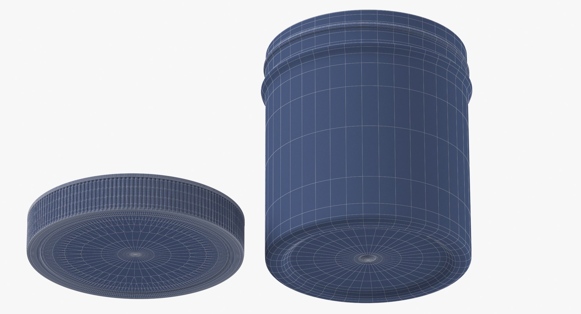 3D Model 20 Oz Wide Mouth Plastic Jars Collection With Laying Caps - 2 ...