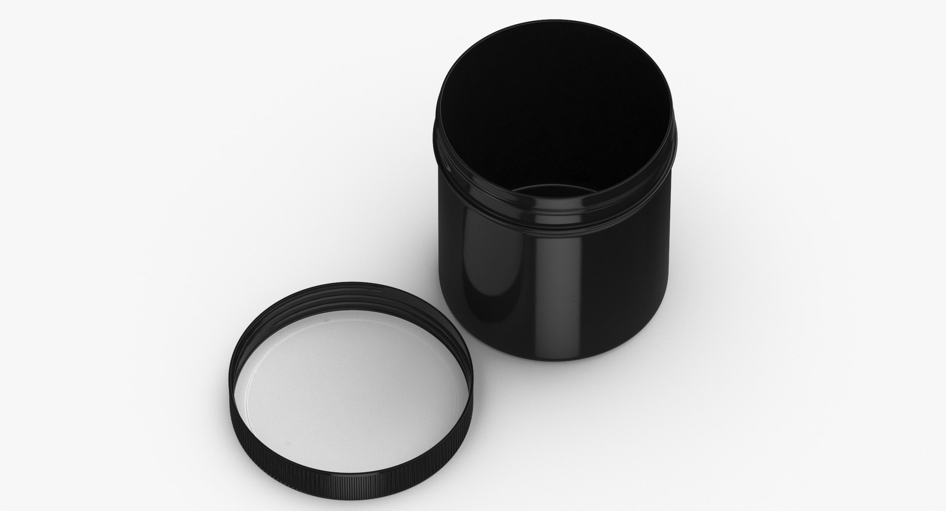 3D Model 20 Oz Wide Mouth Plastic Jars Collection With Laying Caps - 2 ...