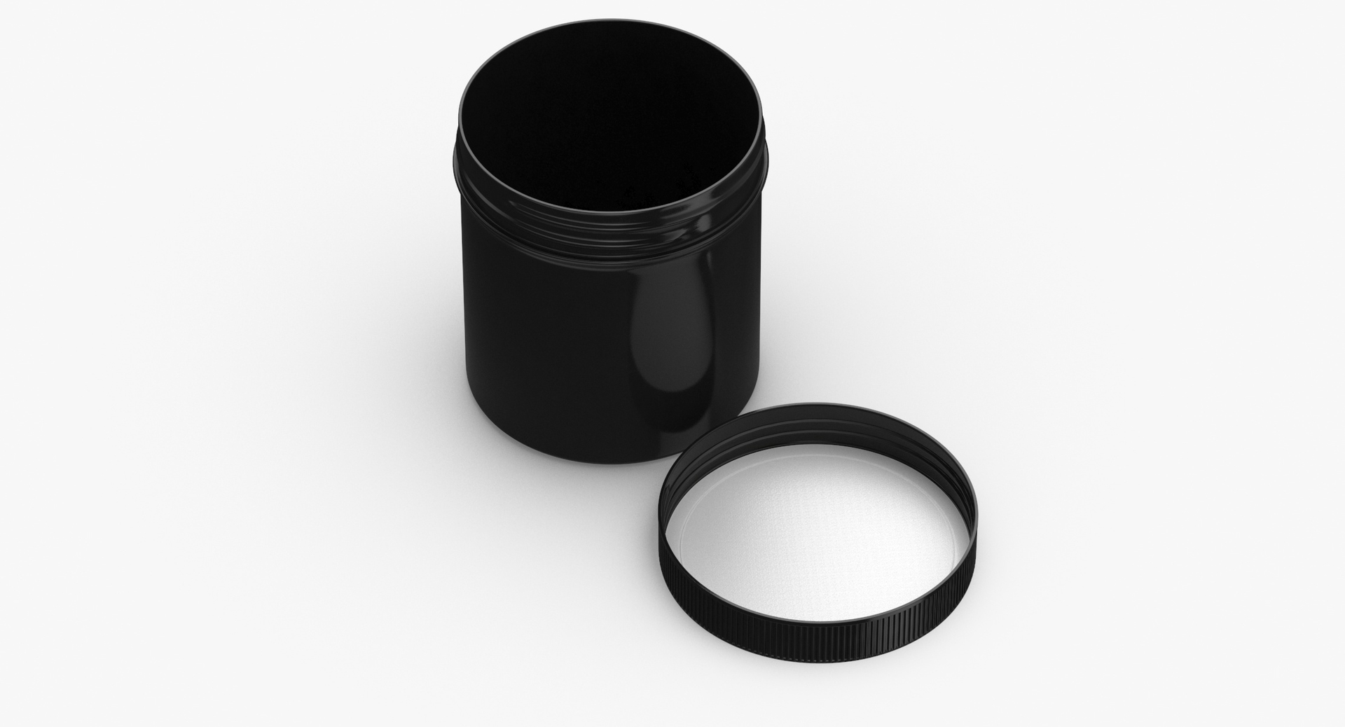 3D Model 20 Oz Wide Mouth Plastic Jars Collection With Laying Caps - 2 ...