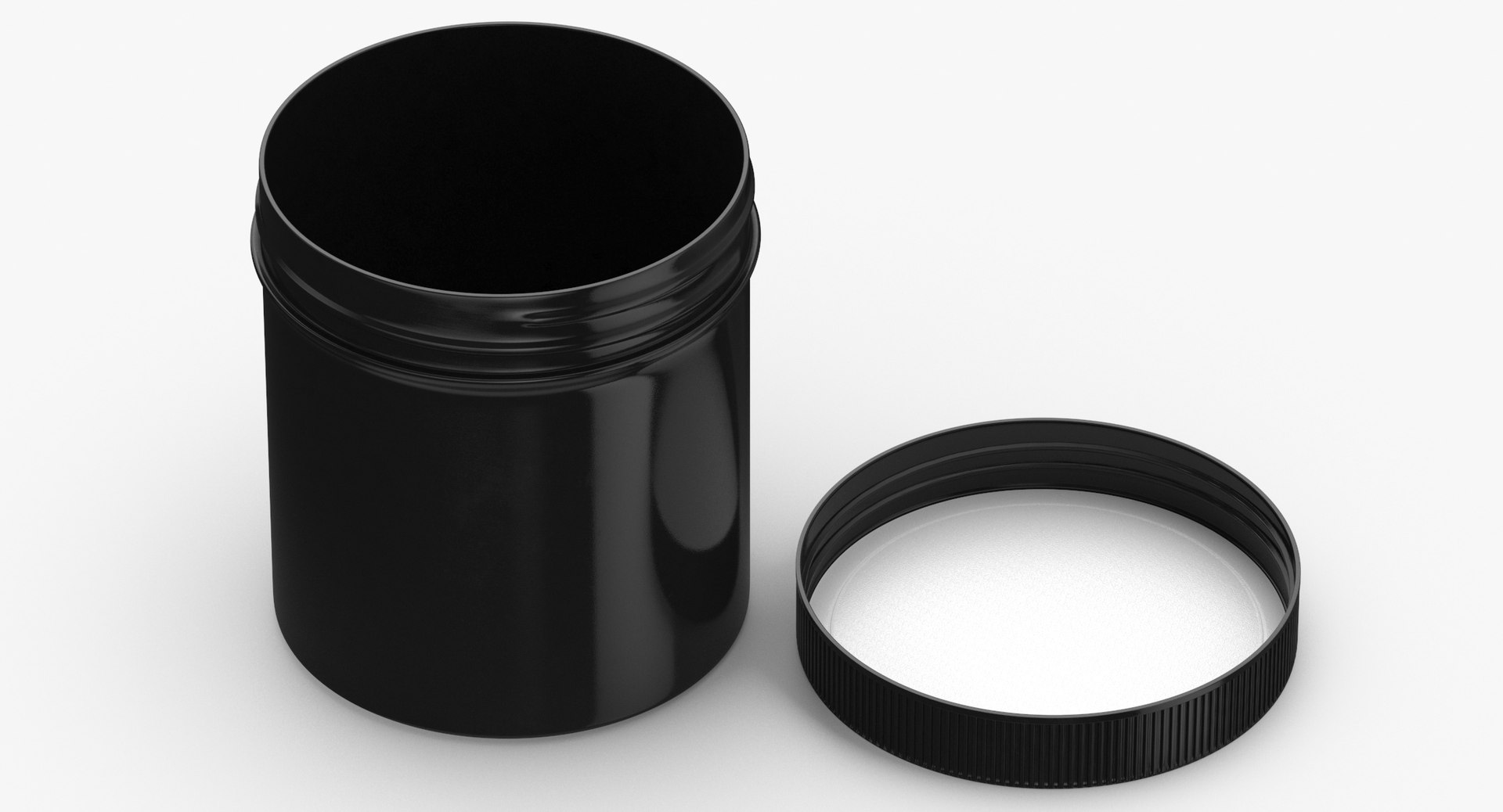 3D Model 20 Oz Wide Mouth Plastic Jars Collection With Laying Caps - 2 ...