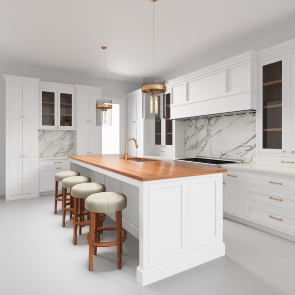 3D townsend kitchen interior model - TurboSquid 1518535