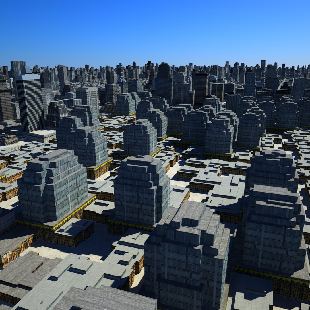 3d Model Cityscape Scene Highrise