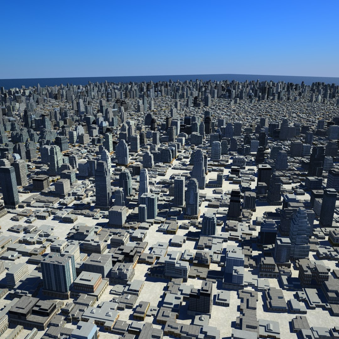 3d Model Cityscape Scene Highrise