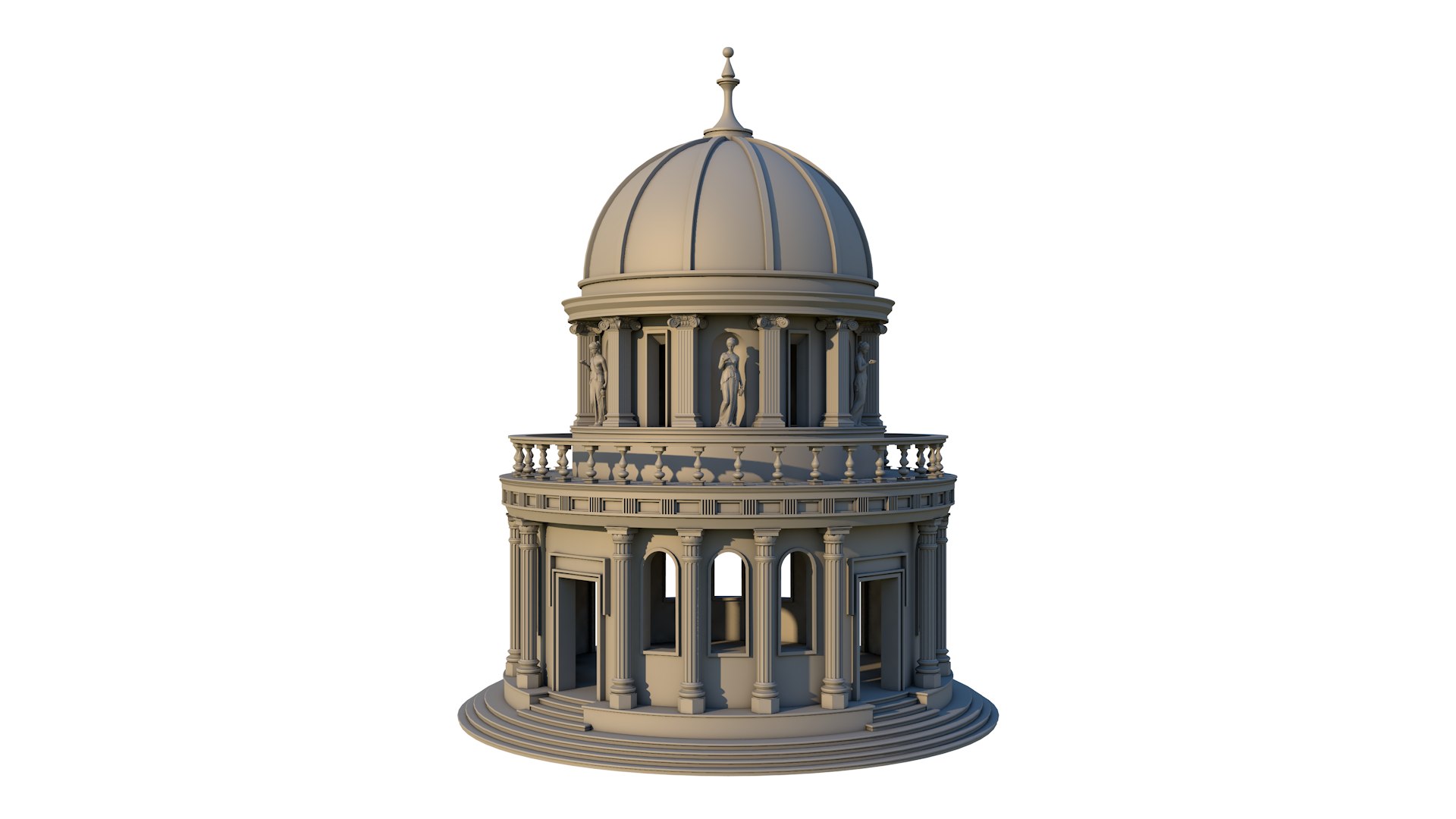 3D Roman Temple Model - TurboSquid 1871604