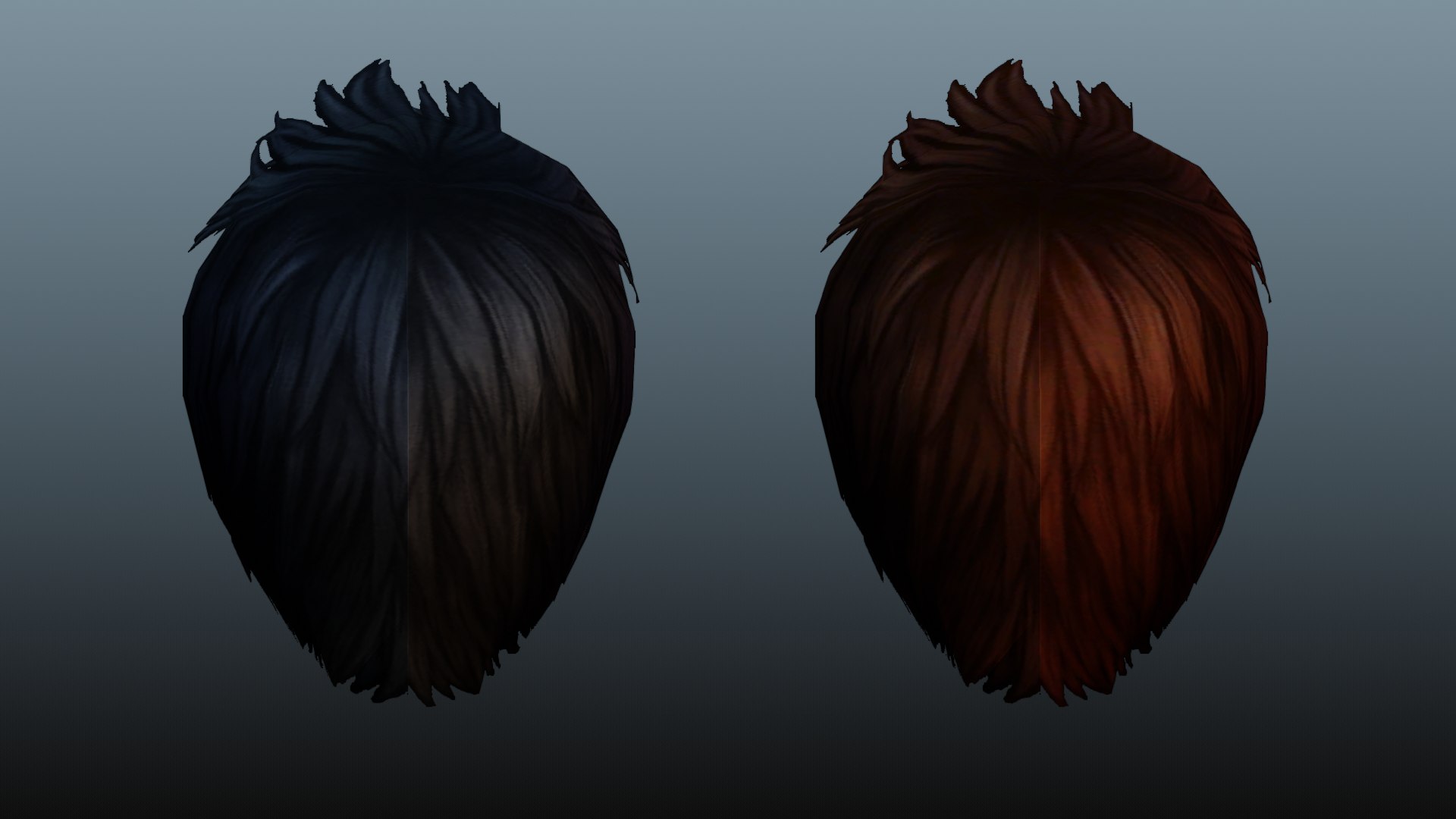 3D Female Hair Low Poly 2 Color - TurboSquid 2095197