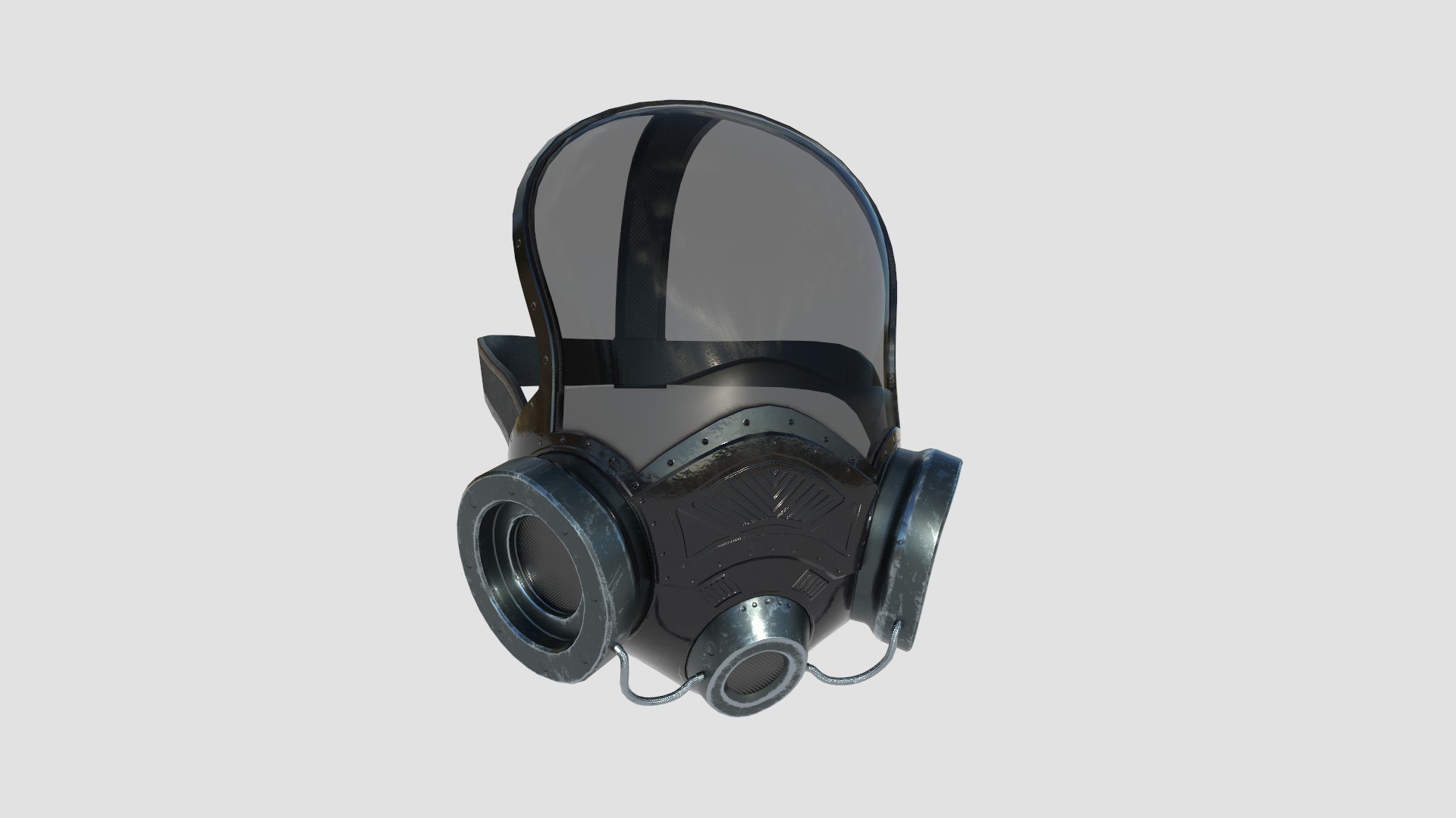3D Gas Mask A1 Black Full Face- Character Design Fashion - TurboSquid ...