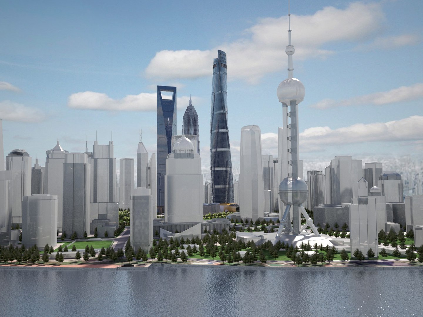 Tower Shanghai Downtown 3d Model