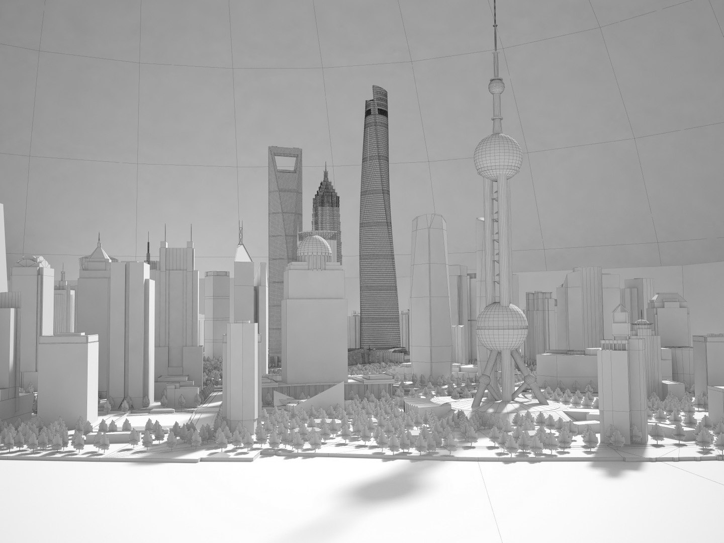 Tower Shanghai Downtown 3d Model