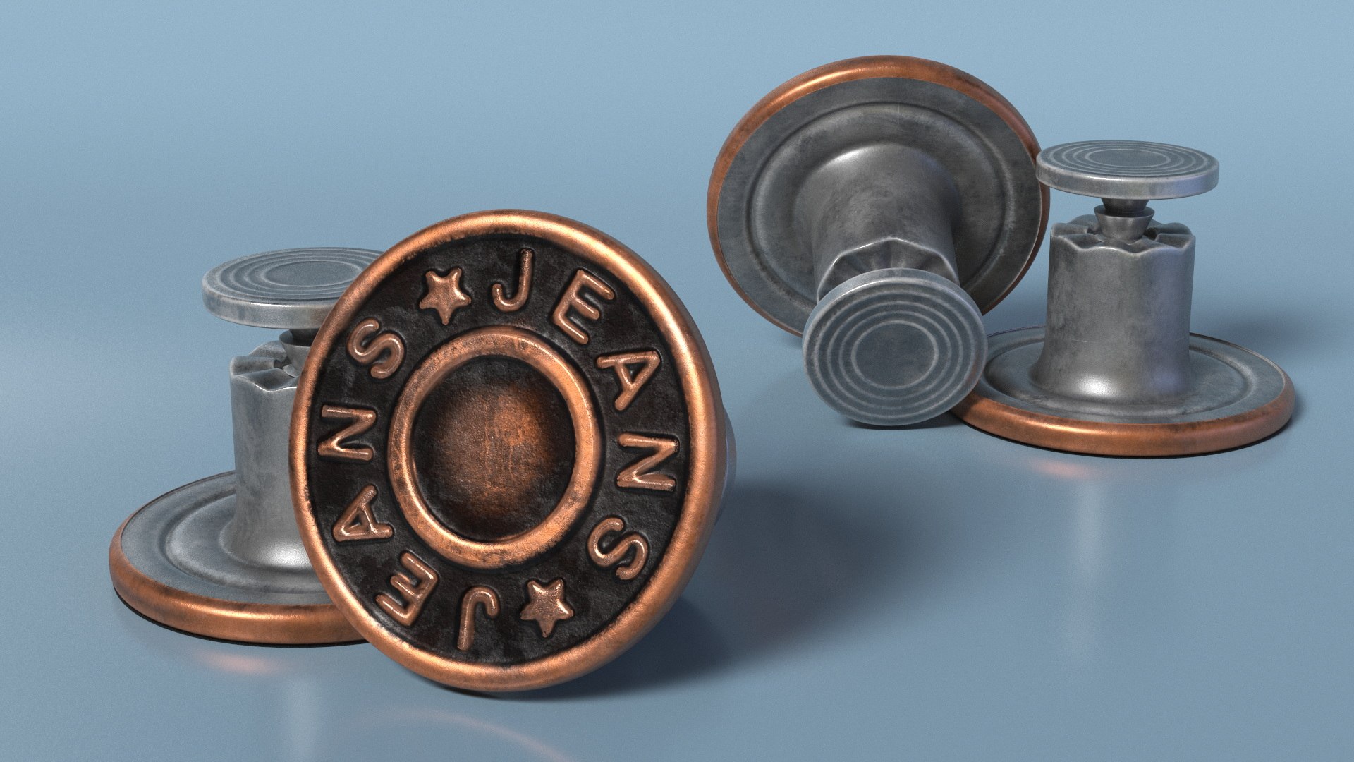 3D Model Copper Jeans Button - TurboSquid 2389435