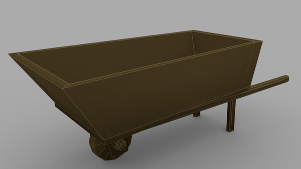 3d wooden wheelbarrow