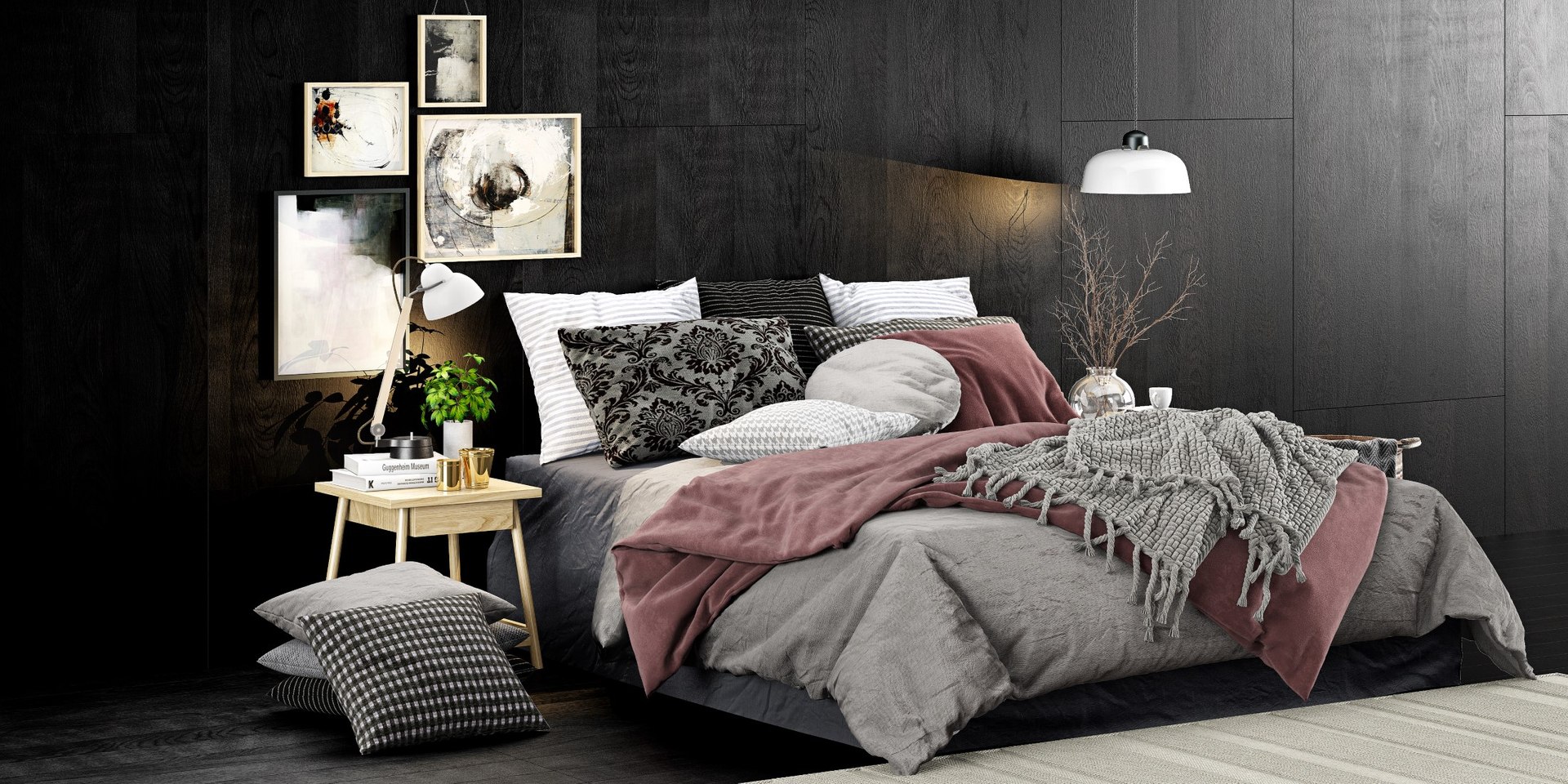 1 Bed Set Table 3D Model - TurboSquid 1592213