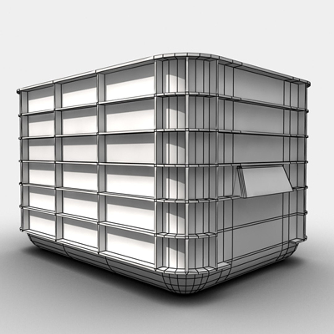 White Plastic Container 3d Model