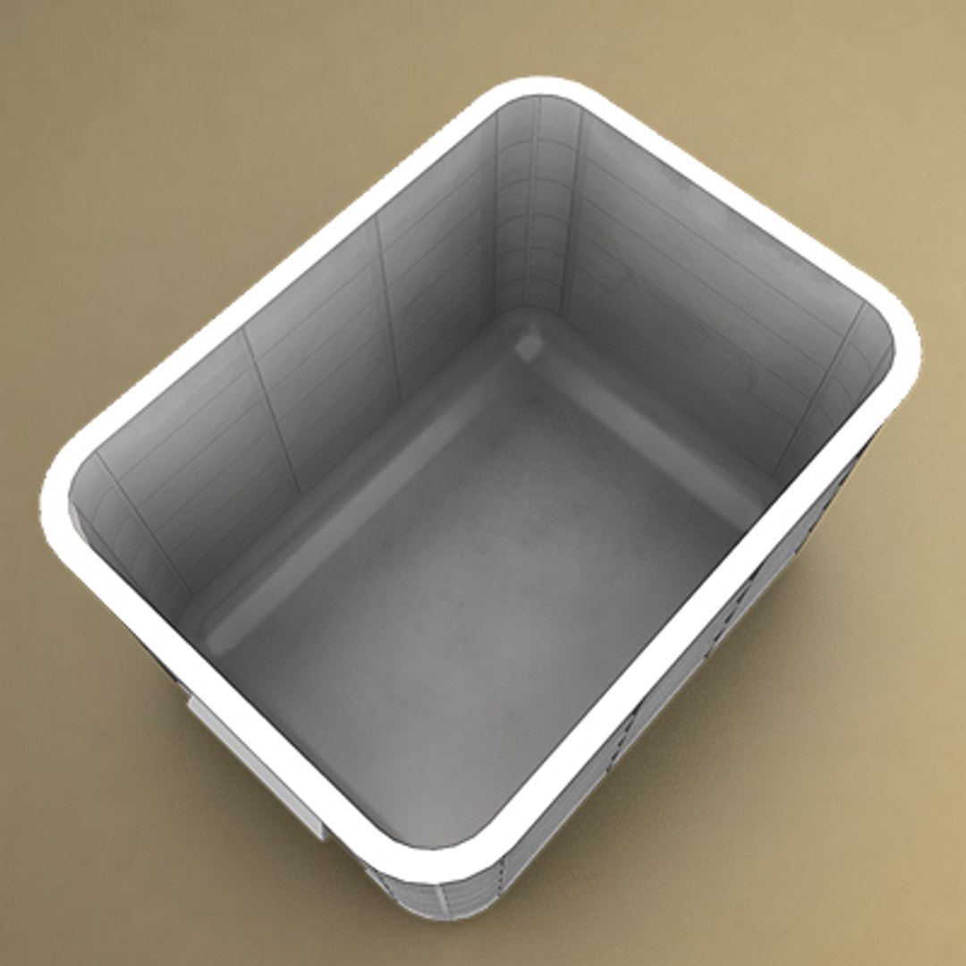White Plastic Container 3d Model