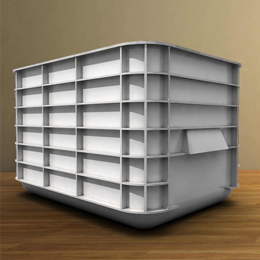 White Plastic Container 3d Model