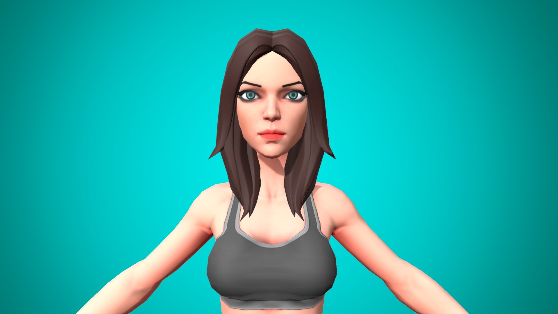 Luna-Stylized Female Character - Game Ready Base Mesh Model 3D ...