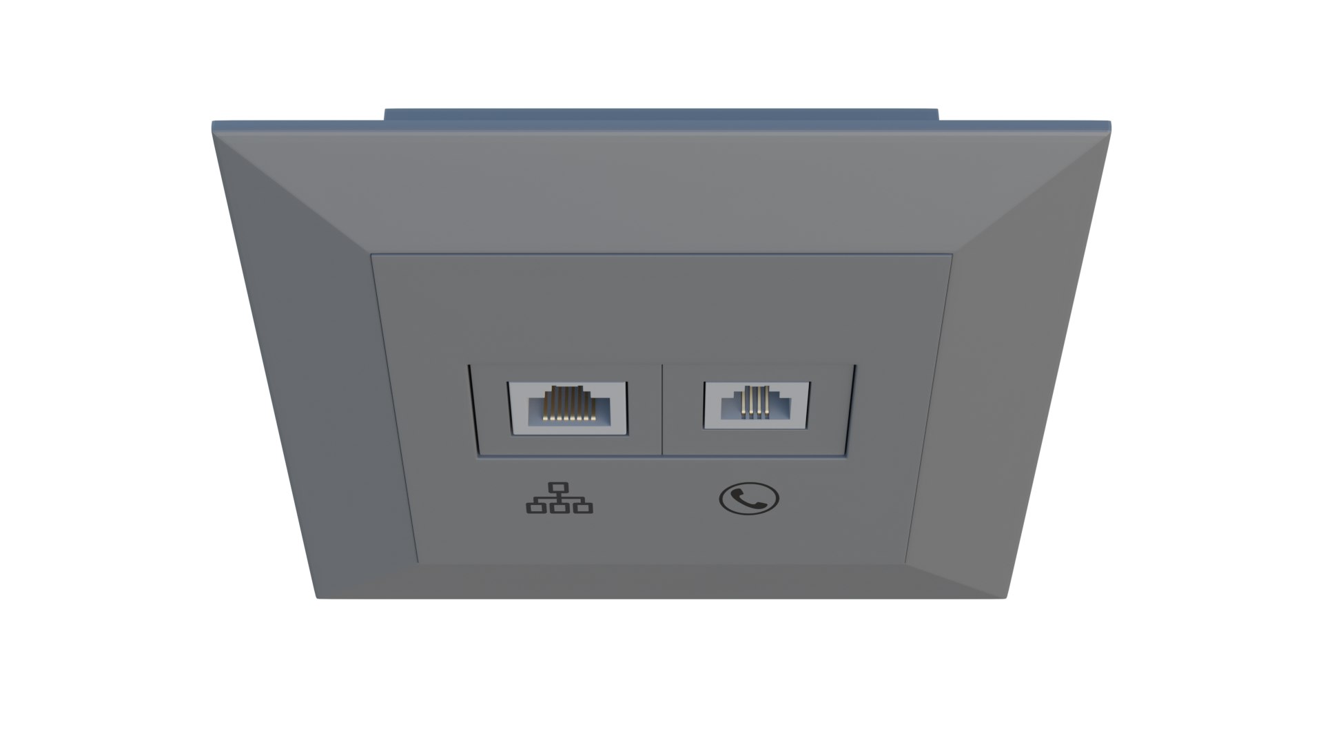 3D Telephone and Ethernet Wall Socket model - TurboSquid 1813837