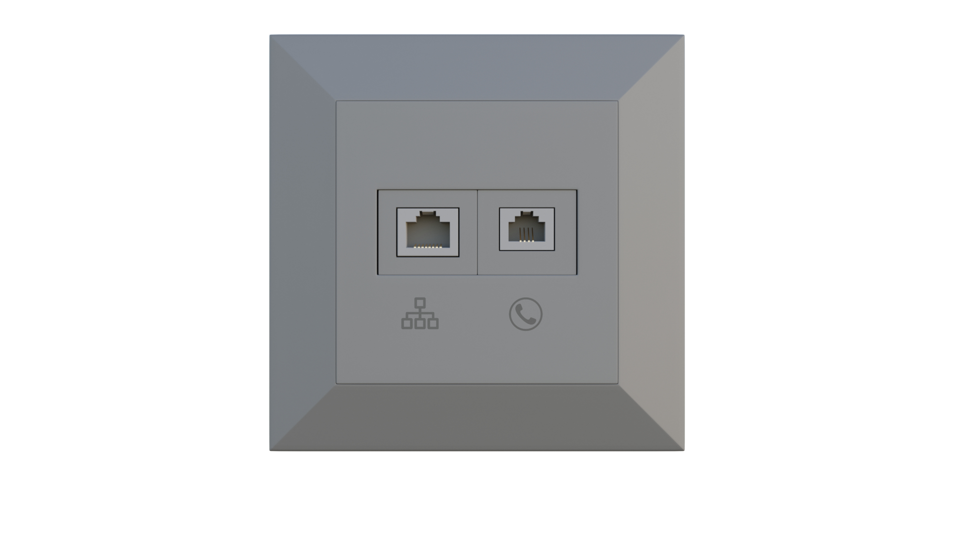 3D Telephone and Ethernet Wall Socket model - TurboSquid 1813837
