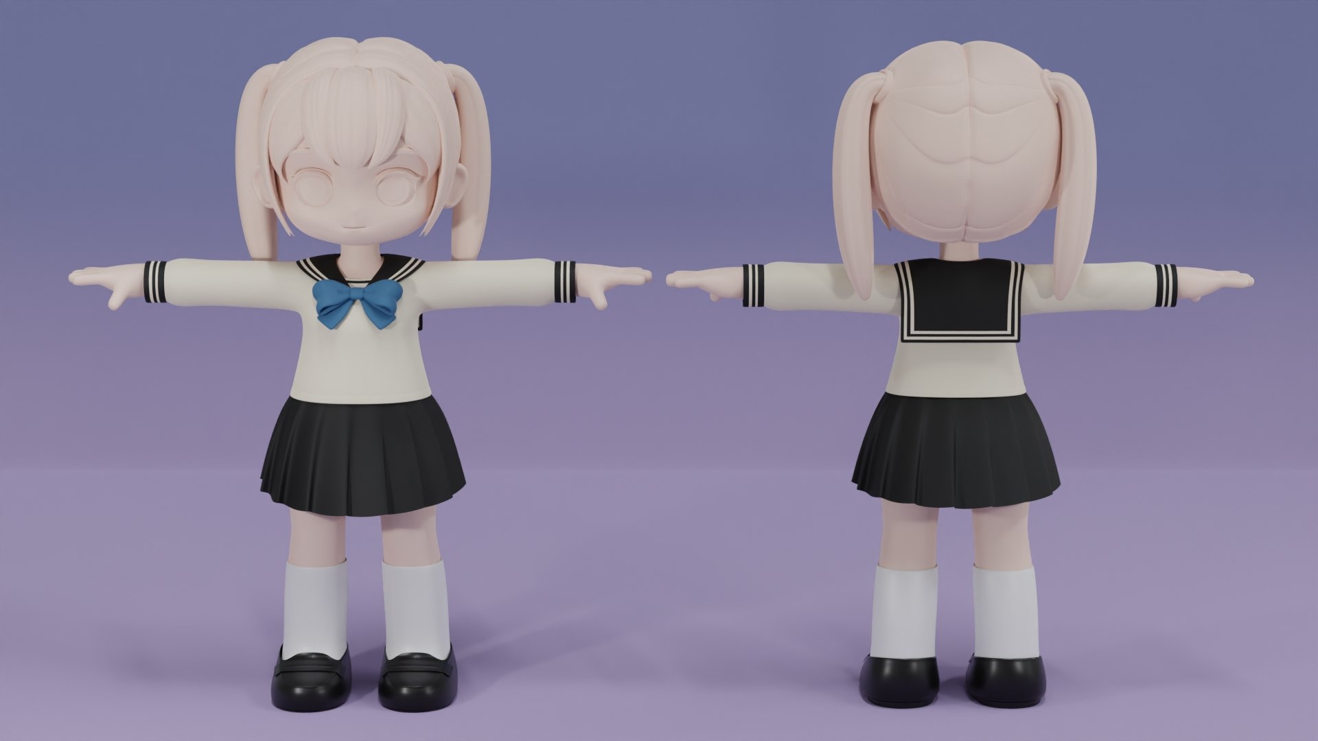 Minimal Chibi School Uniform 07 3D - TurboSquid 1981749