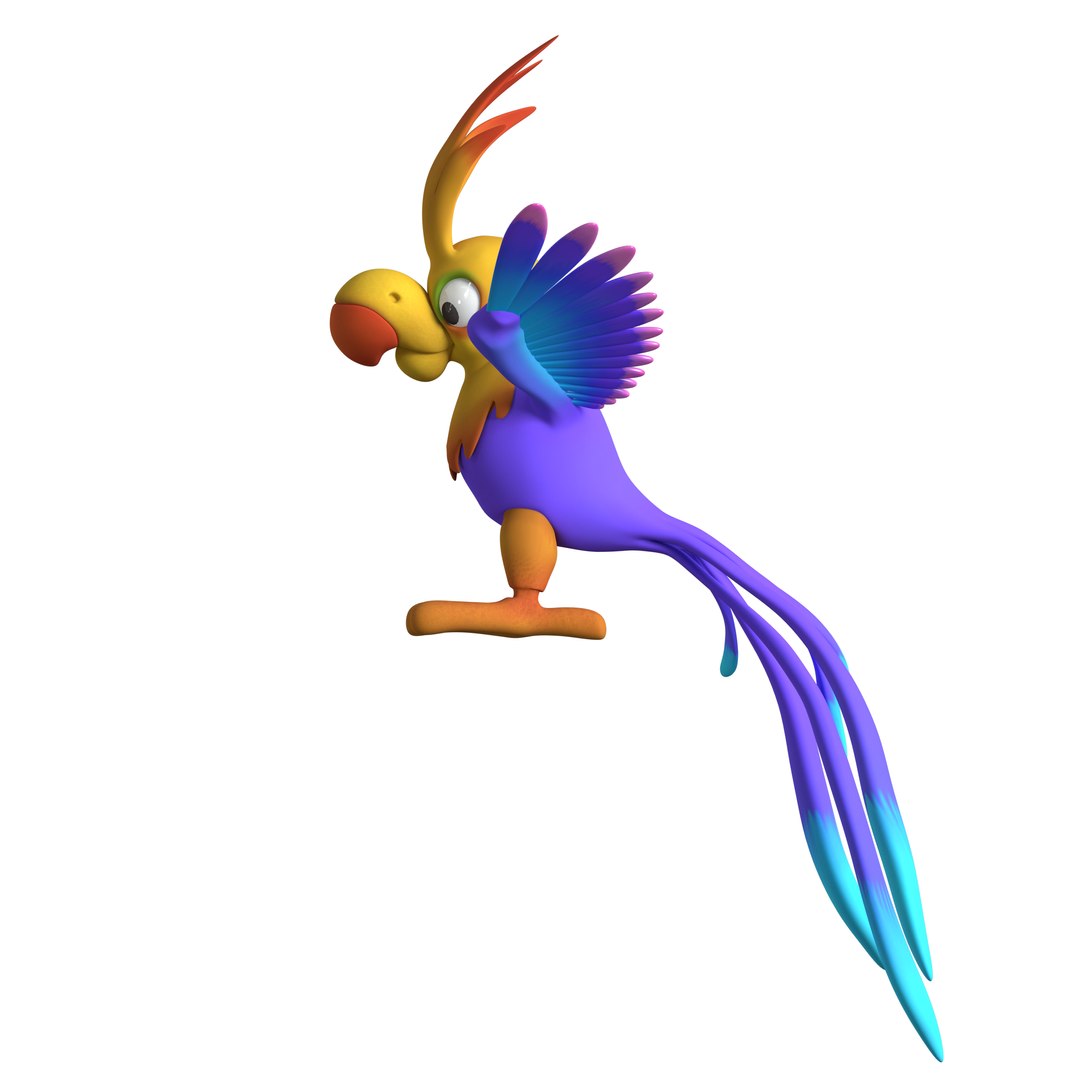 3D Cartoon Parrot Bird Model - TurboSquid 1470099