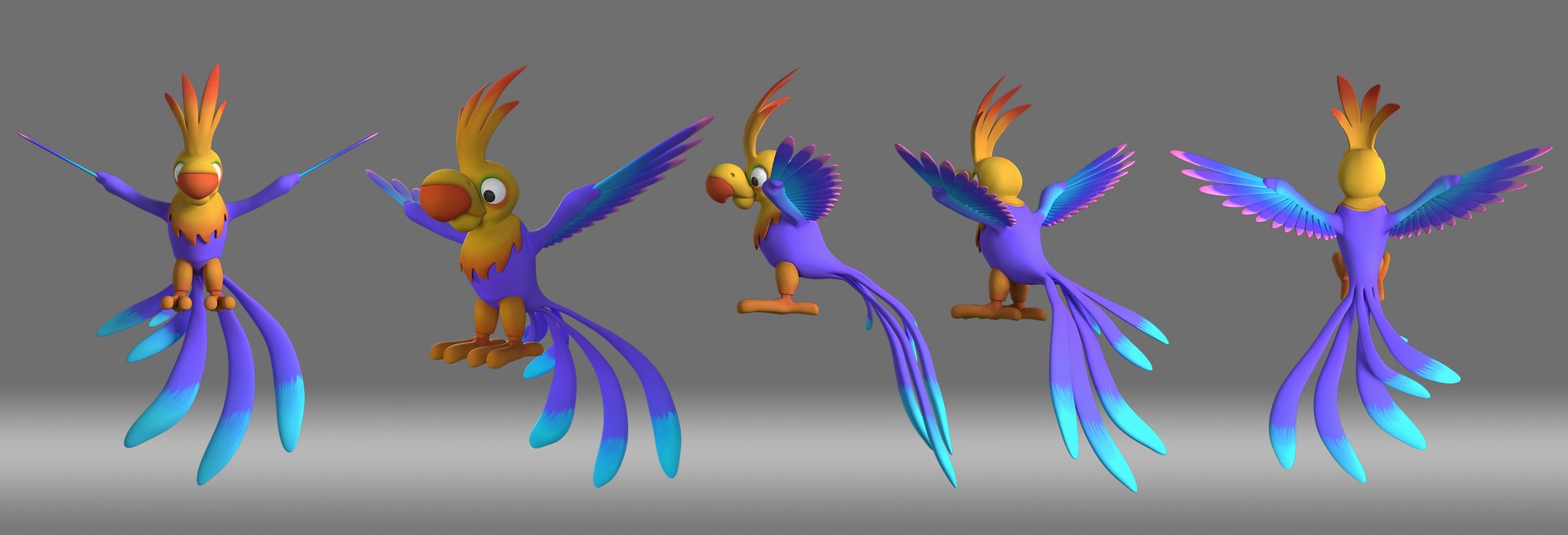 3D Cartoon Parrot Bird Model - TurboSquid 1470099