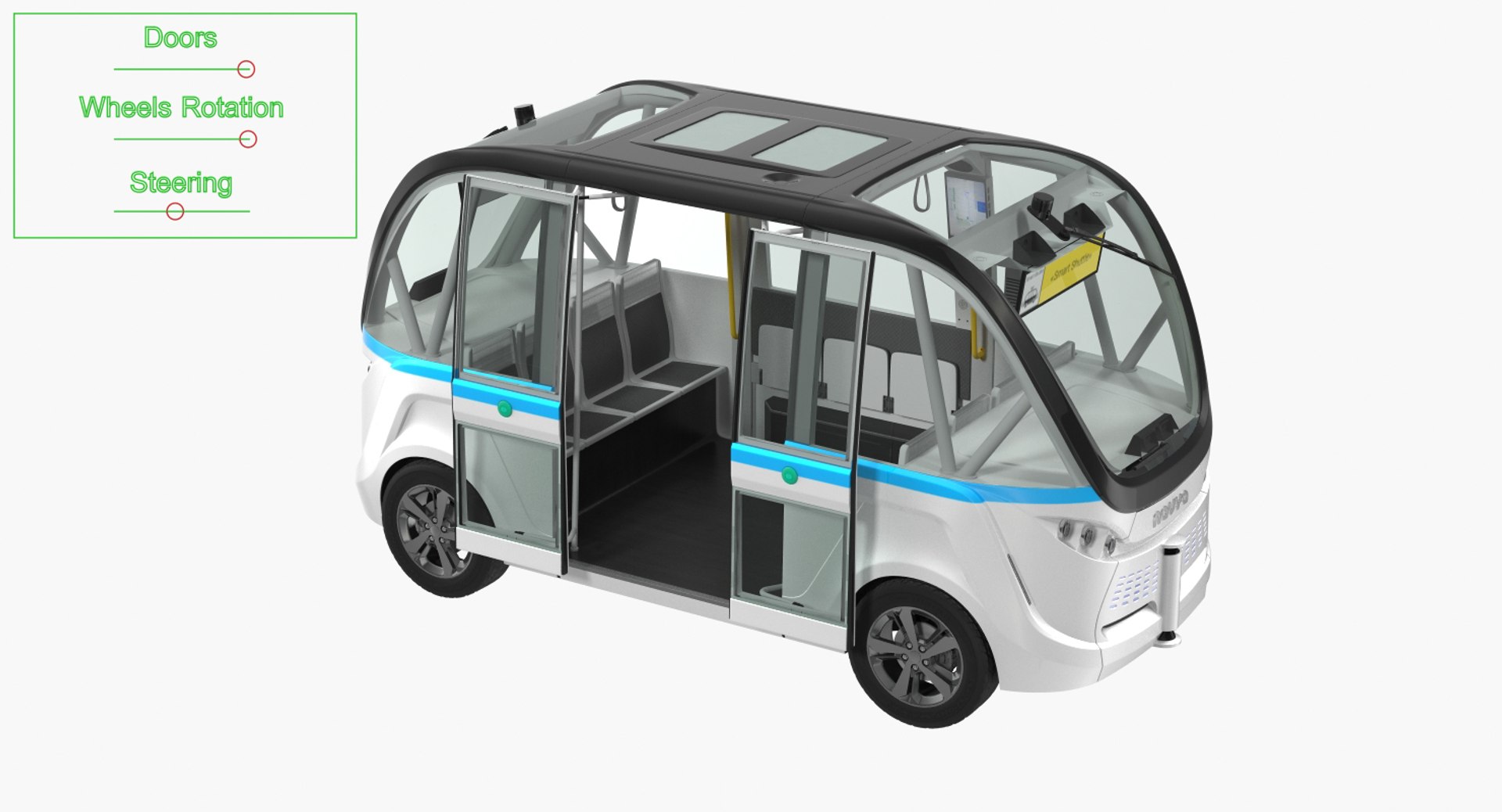 3D driverless minibus electric generic - TurboSquid 1329105